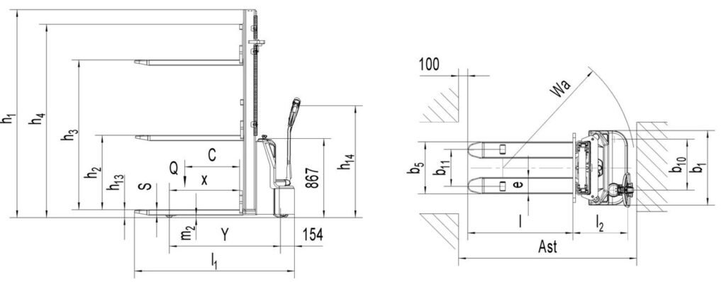 Savaeigis elektrinis keltuvas Noblelift PSE15L-C, 1500 kg iki 3600 mm ...
